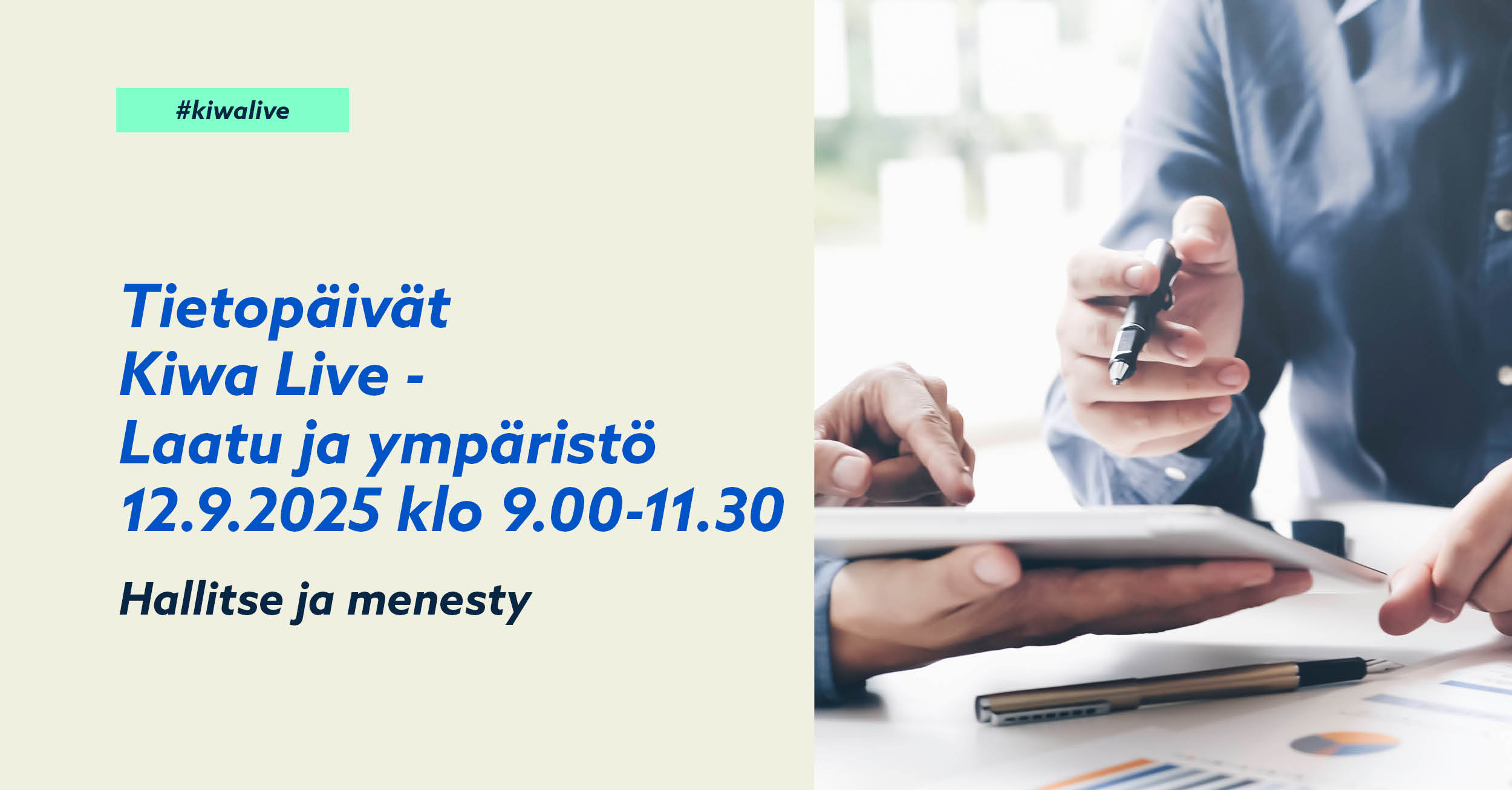 Tietopäivät Kiwa Live -Laatu ja ympäristö 12.9.2025